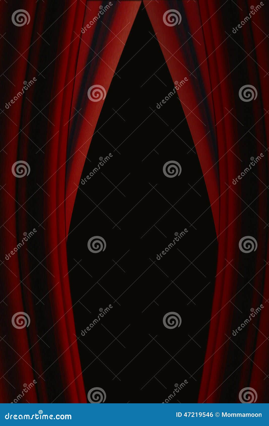 Rideaux ouverts en rouge illustration stock. Illustration du drape ...