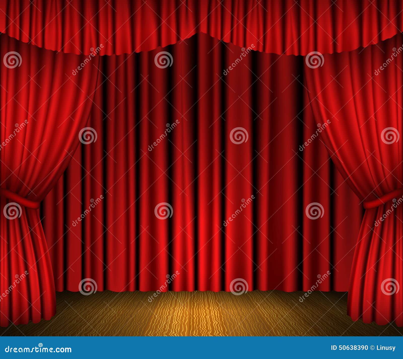 Rideaux rouges illustration de vecteur. Illustration du concert - 50638390