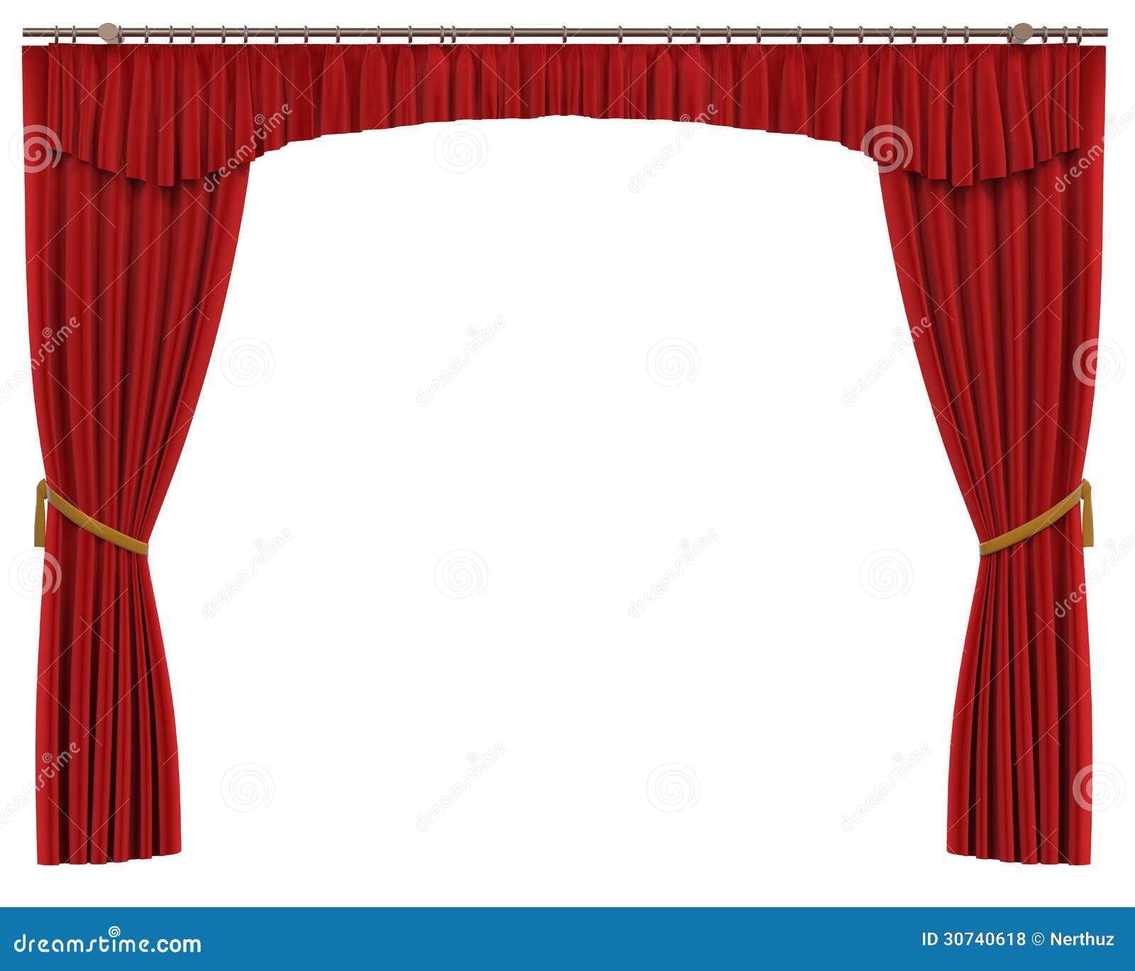 Rideaux Rouges D'isolement Sur Le Fond Blanc Illustration Stock ...