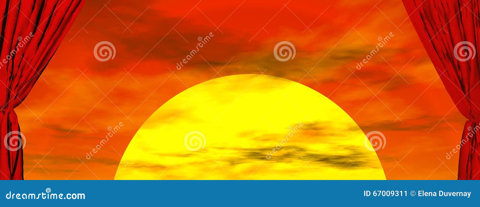 Rideaux Rouges - 3D Rendent Illustration Stock - Illustration du drape ...