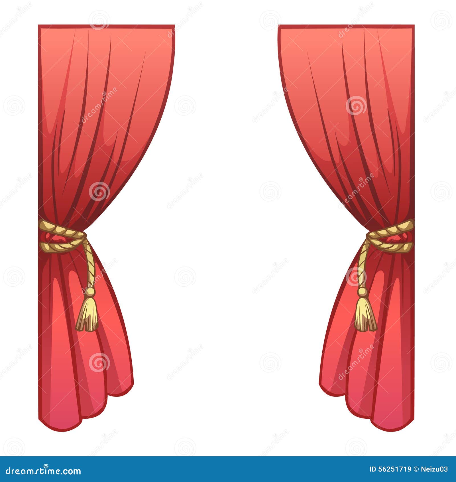 Rideaux Rouges En Bande Dessinée Illustration Stock - Illustration du ...