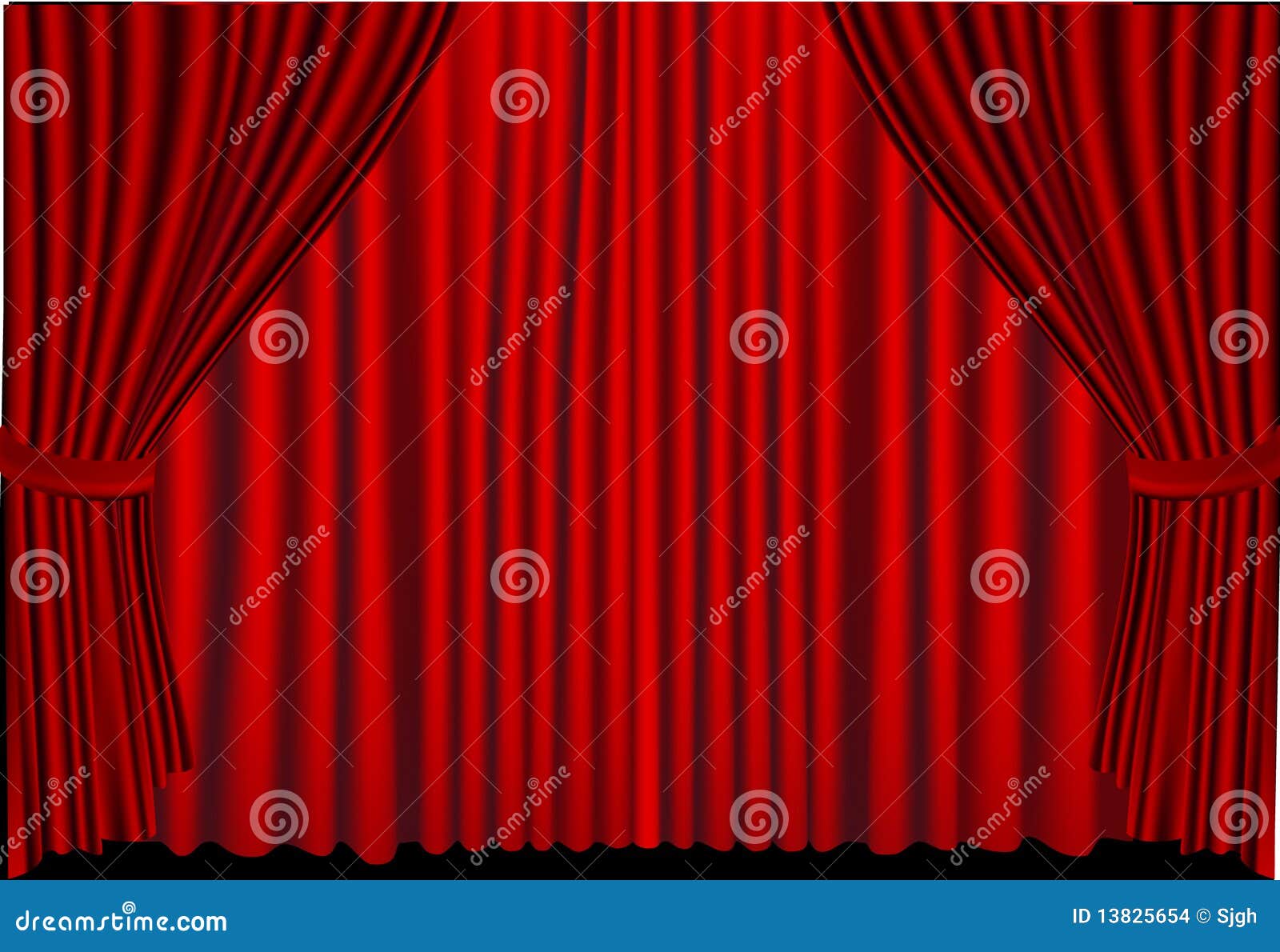 Rideaux rouges fermés illustration de vecteur. Illustration du lumière ...