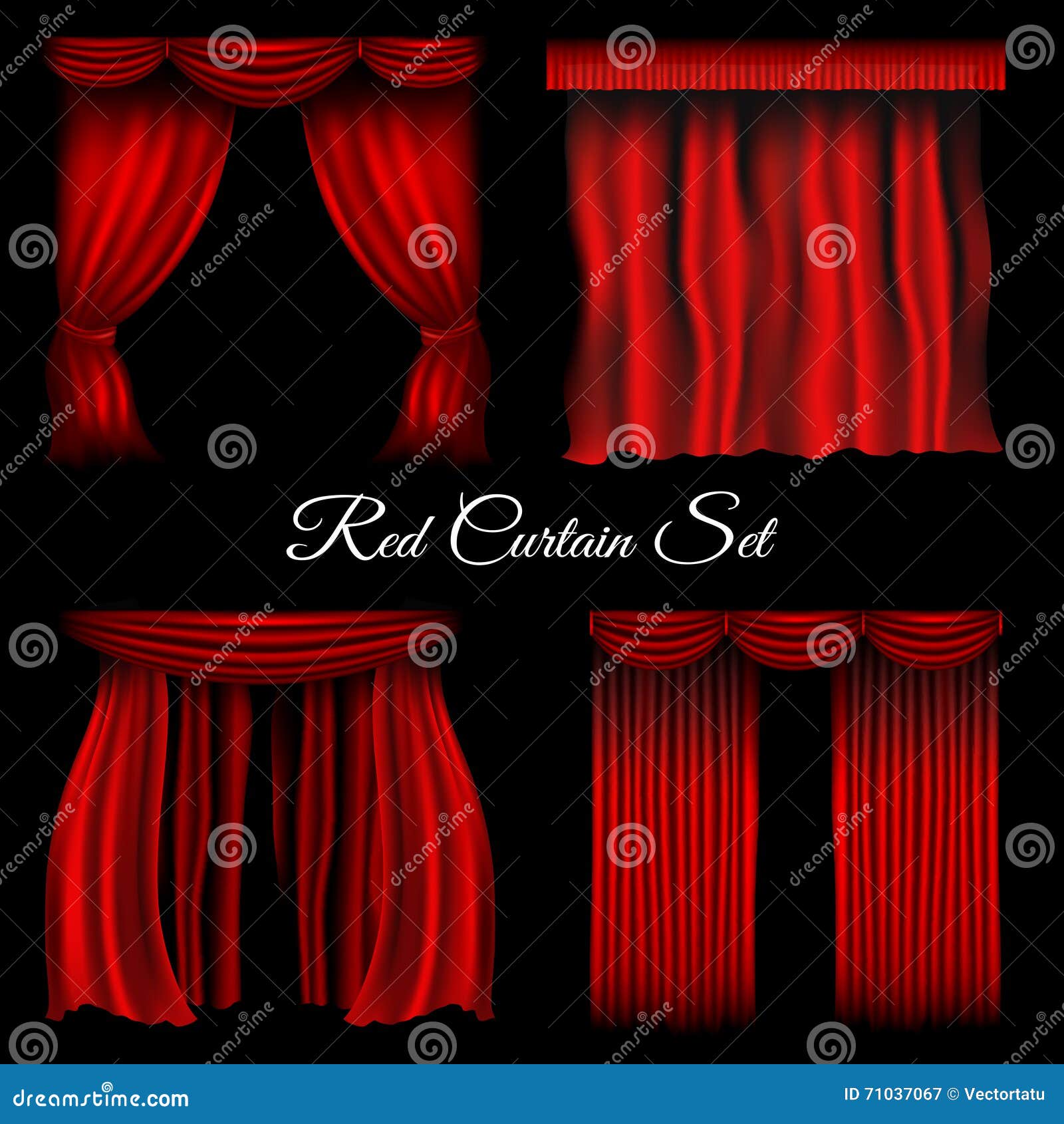 Rideaux Rouges Sur Le Fond Transparent Illustration de Vecteur ...