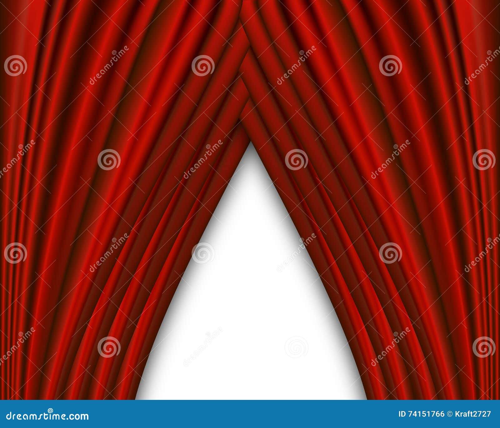 Rideaux Rouges Sur Un Fond Blanc Illustration Stock - Illustration du ...