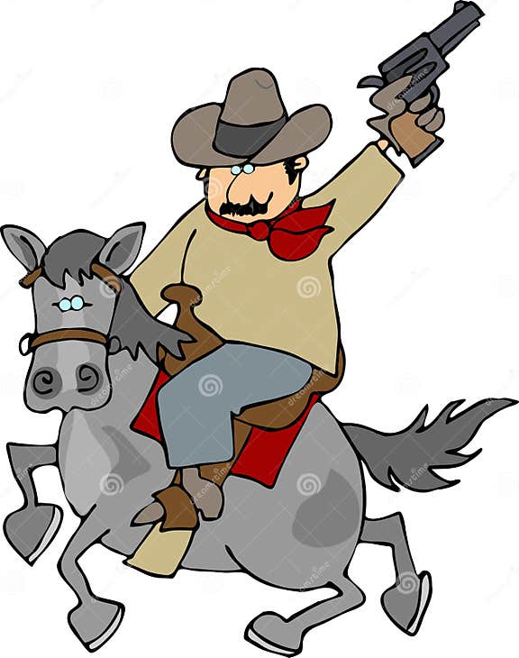 Ridem cowboy stock vector. Illustration of riding, pistol - 1700929
