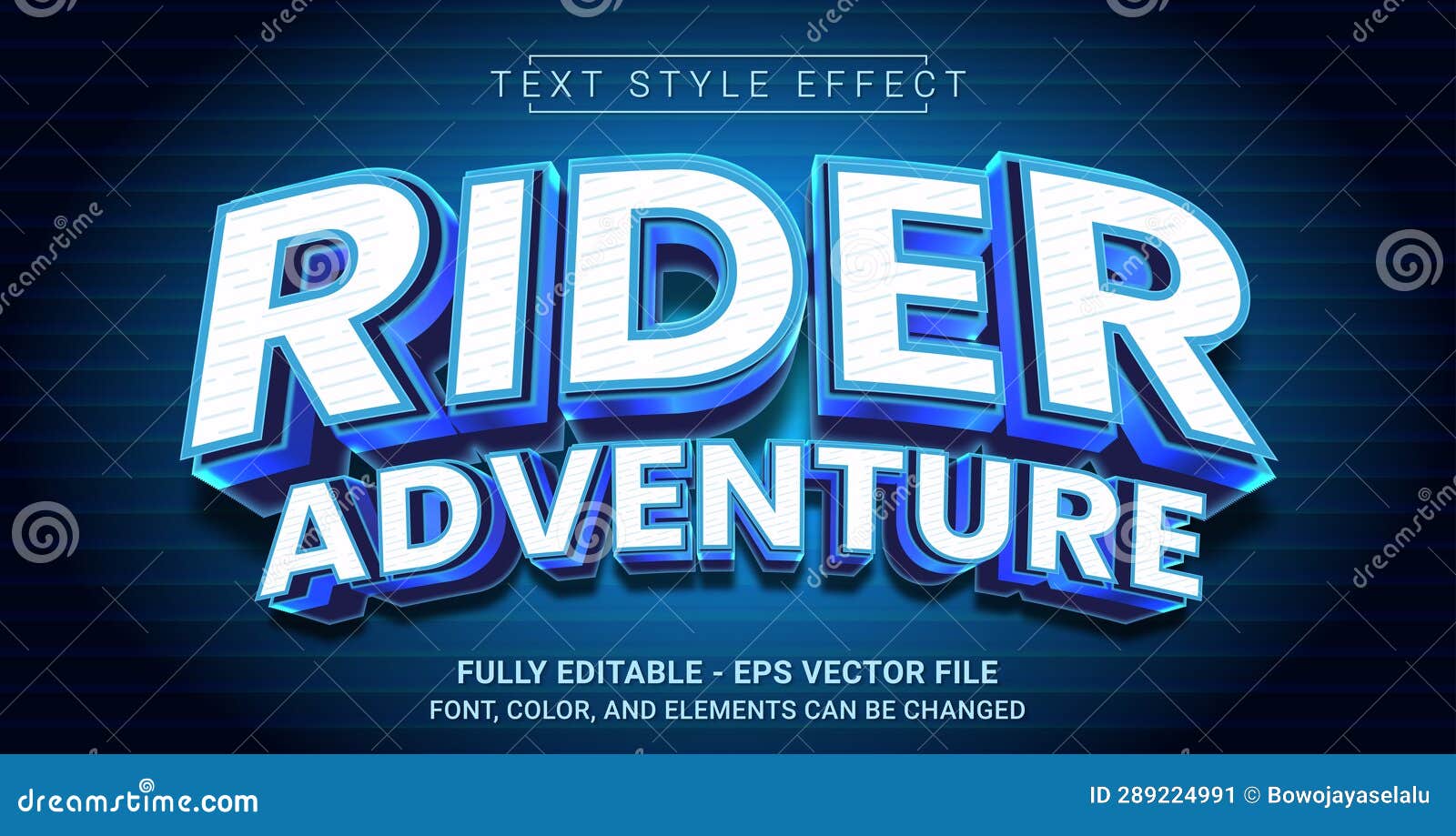Rider Adventure Text Style Effect. Editable Graphic Text Template Stock ...