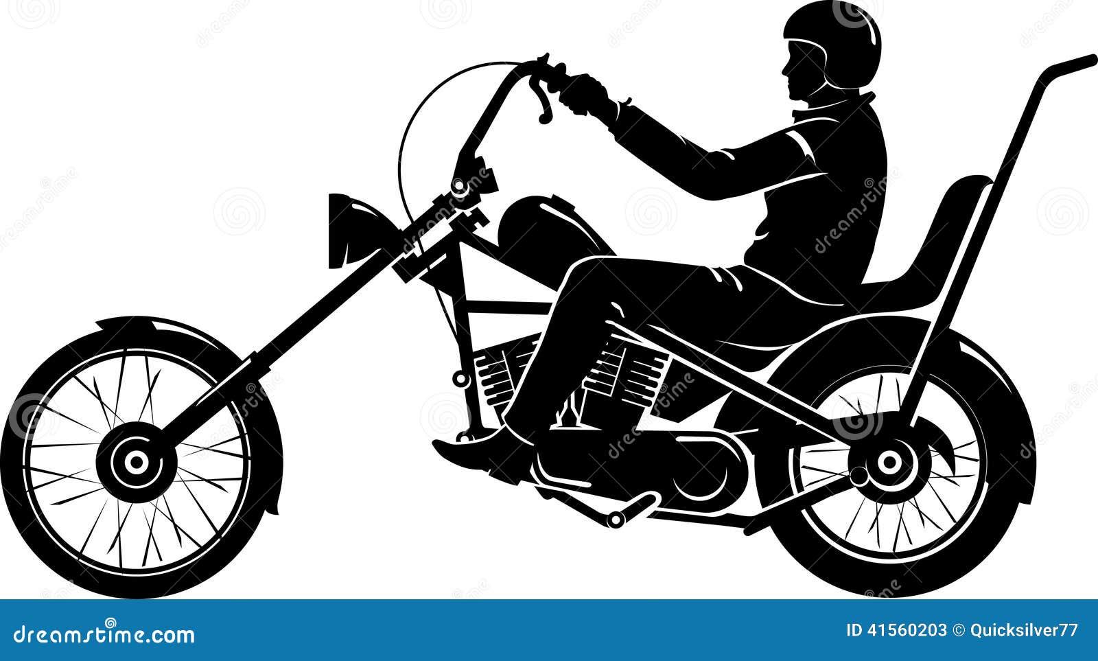 Rider Chopper Motorcycle Fácil Ilustração Stock - Ilustração de macho ...