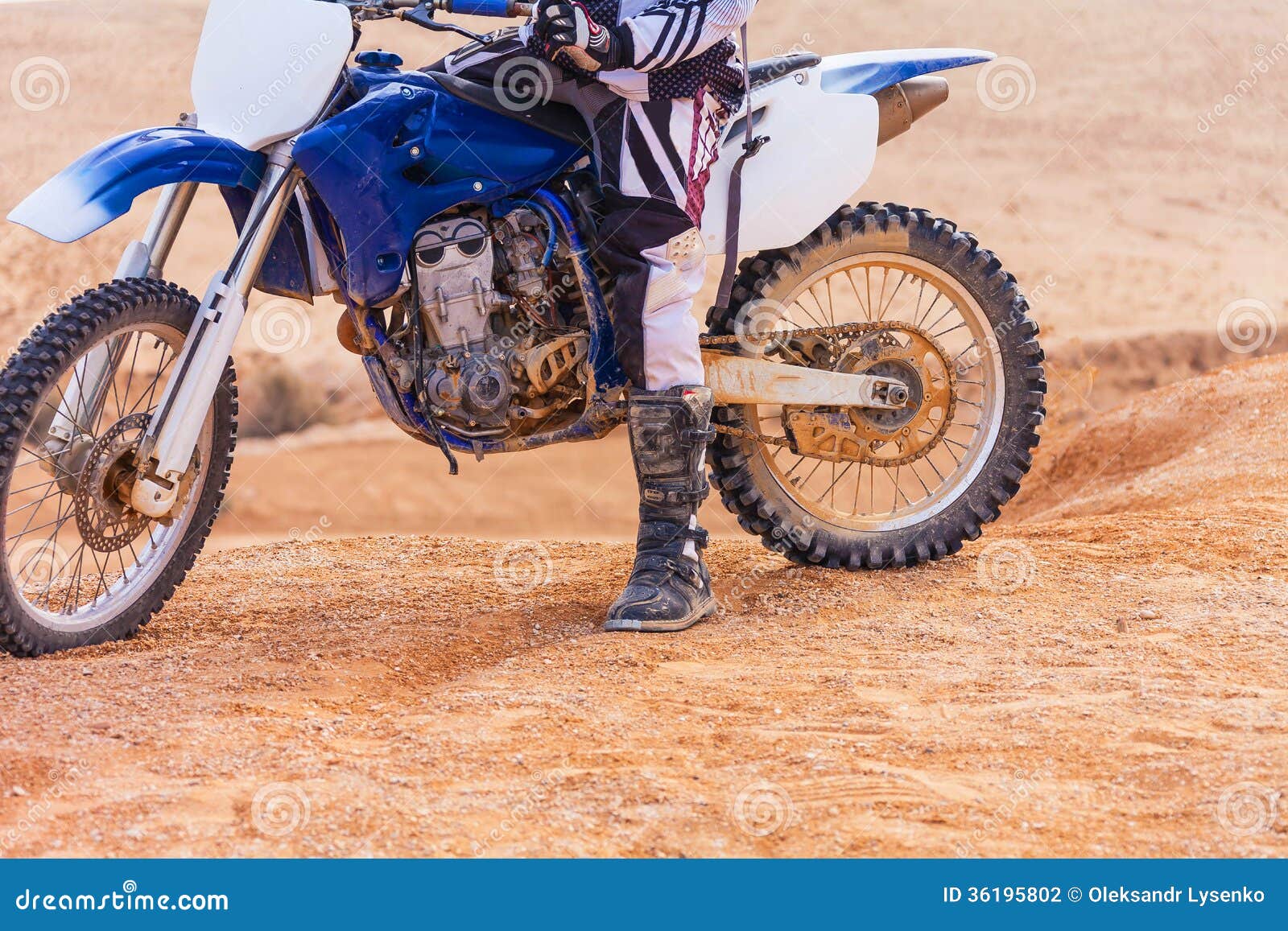 Rider on His Motorcycle in the Desert Stock Photo - Image of ...