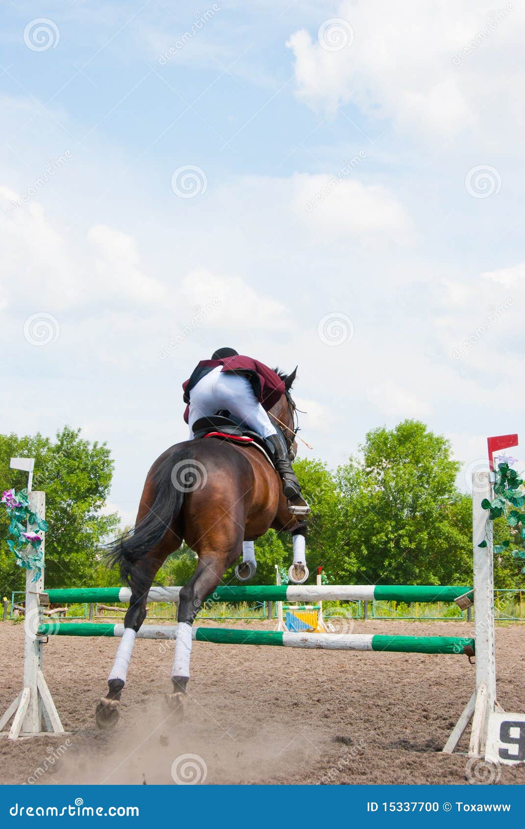 Rider Jumping Over the Barrier Editorial Image - Image of event, people ...