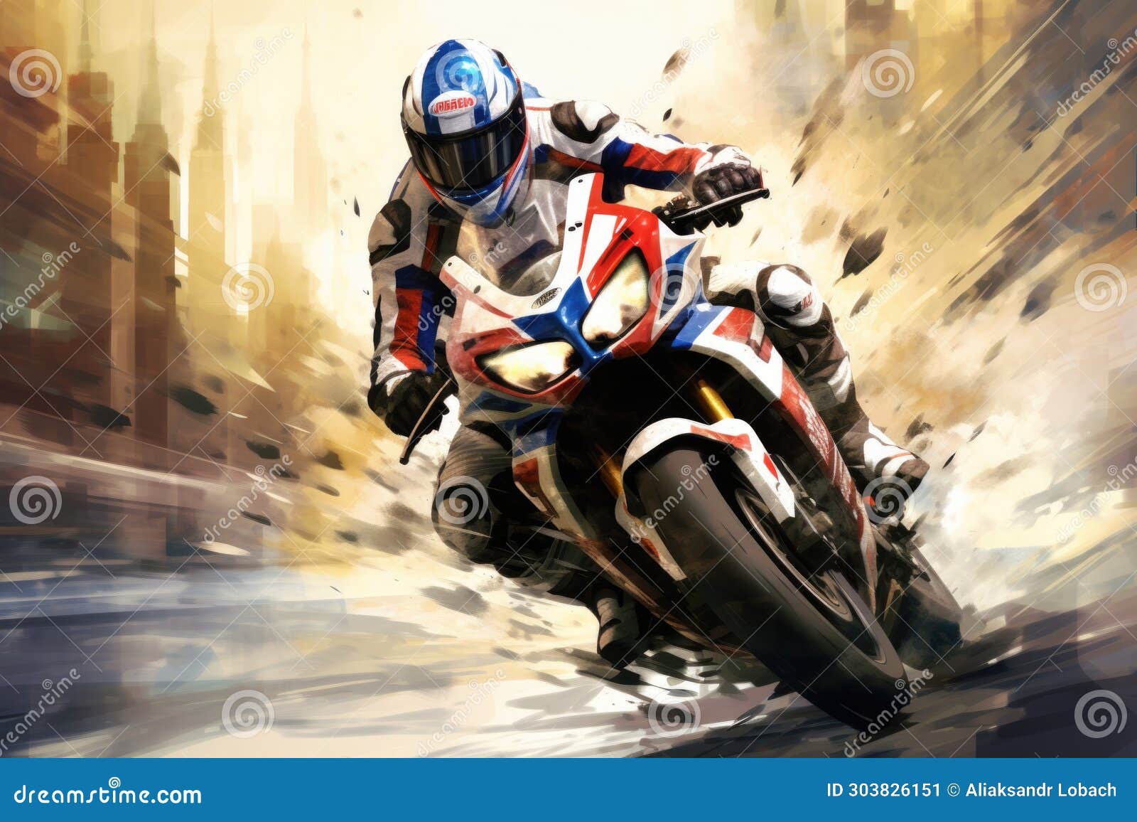 A Rider on a Motorcycle during the Race. Drawing Stock Illustration ...