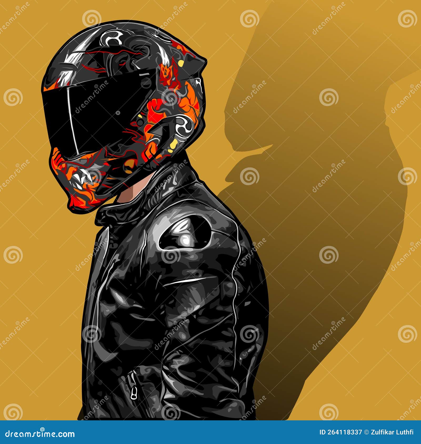 Rider side view stock vector. Illustration of person - 264118337