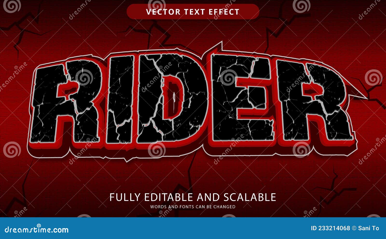 Rider Text Effect Editable Eps File Stock Vector - Illustration of ...