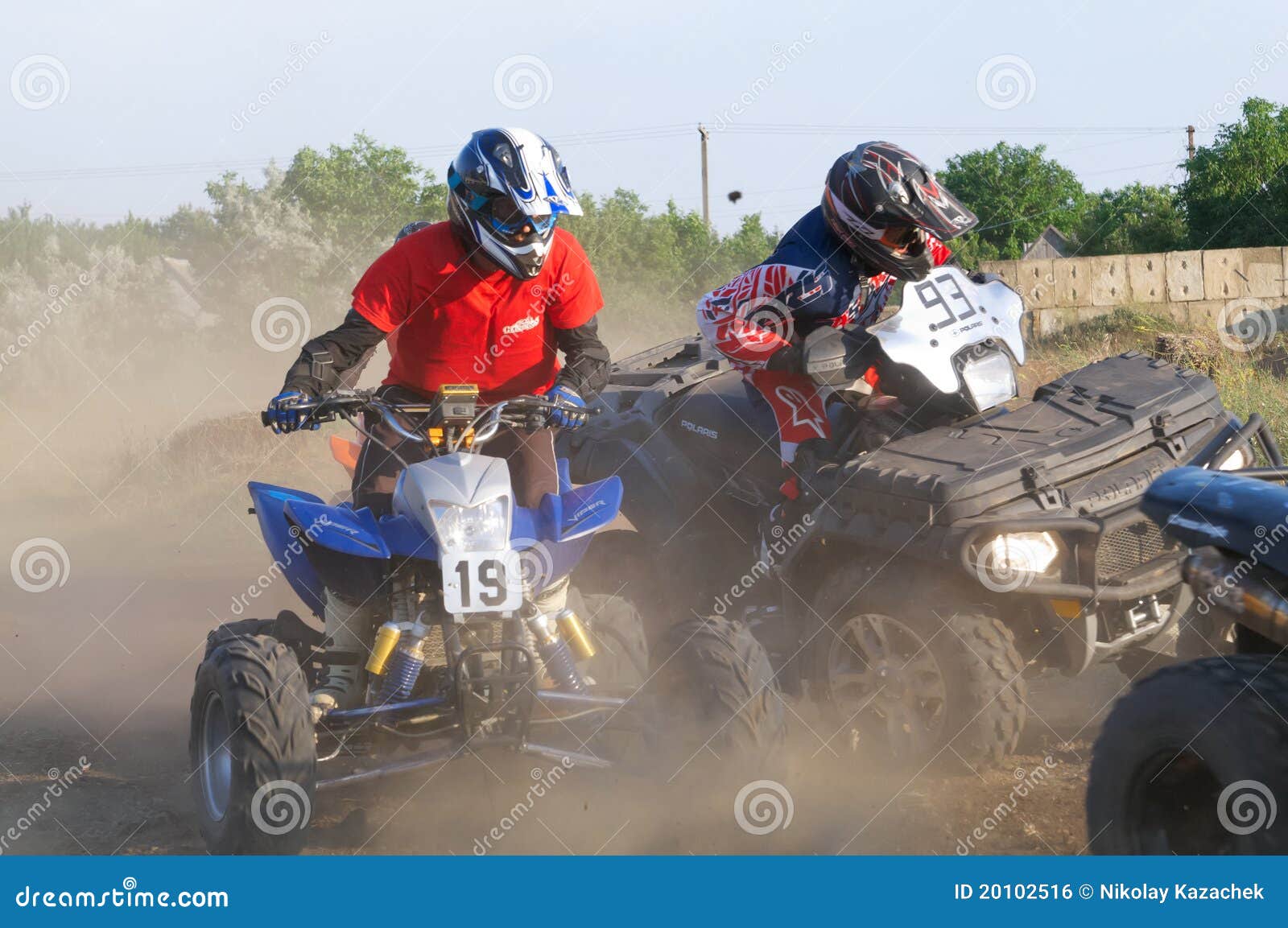 Riders on quad bikes editorial photo. Image of helmet - 20102516