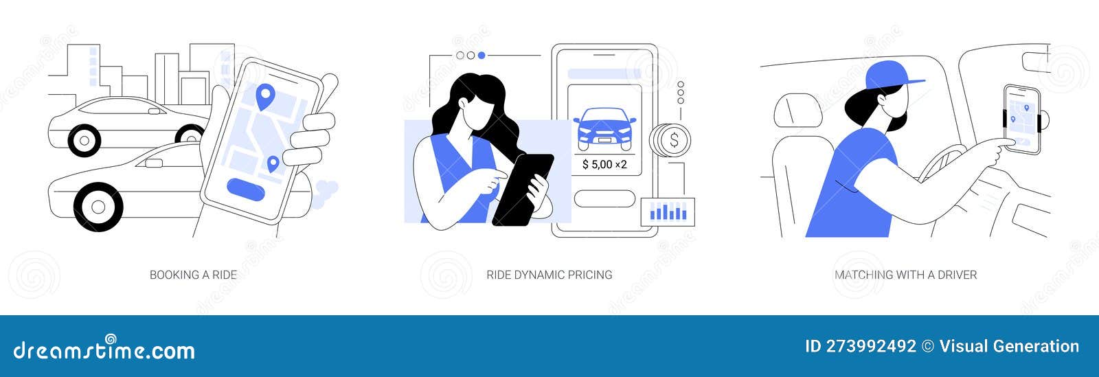 Rideshare Company Abstract Concept Vector Illustrations. Stock Vector ...