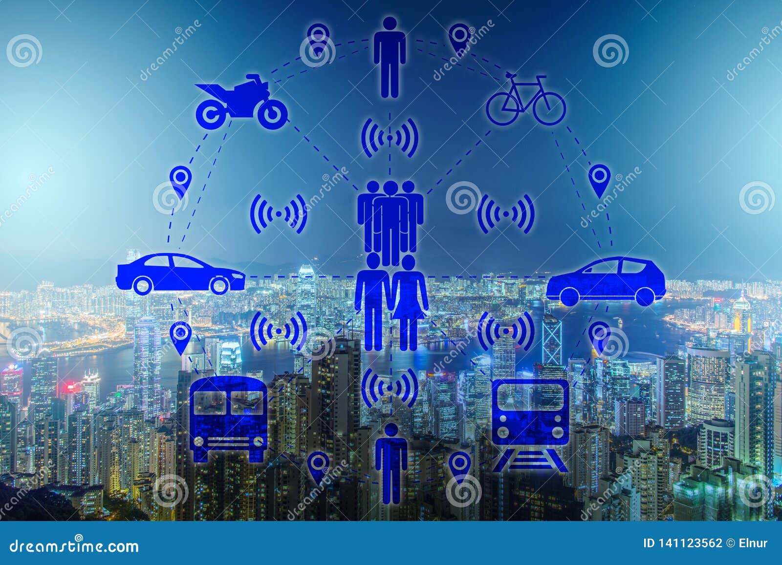 The Ridesharing and Carpooling Concept in the City Stock Photo - Image ...