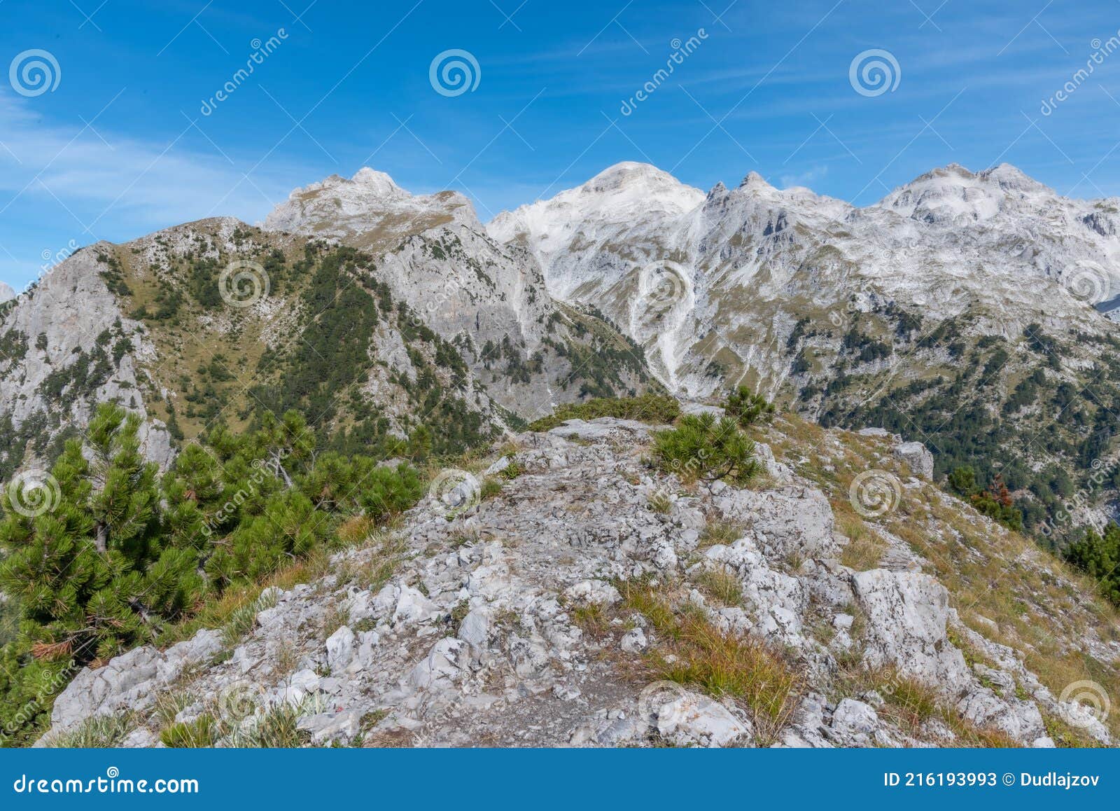 Ridge Connecting Valbona and Theth Valley in Albania Stock Image ...
