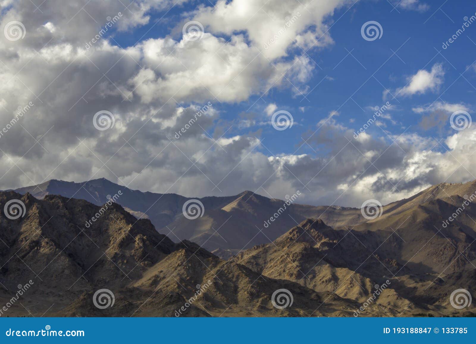 Ridge of the Himalayan Desert Mountains in the Evening Stock Image ...
