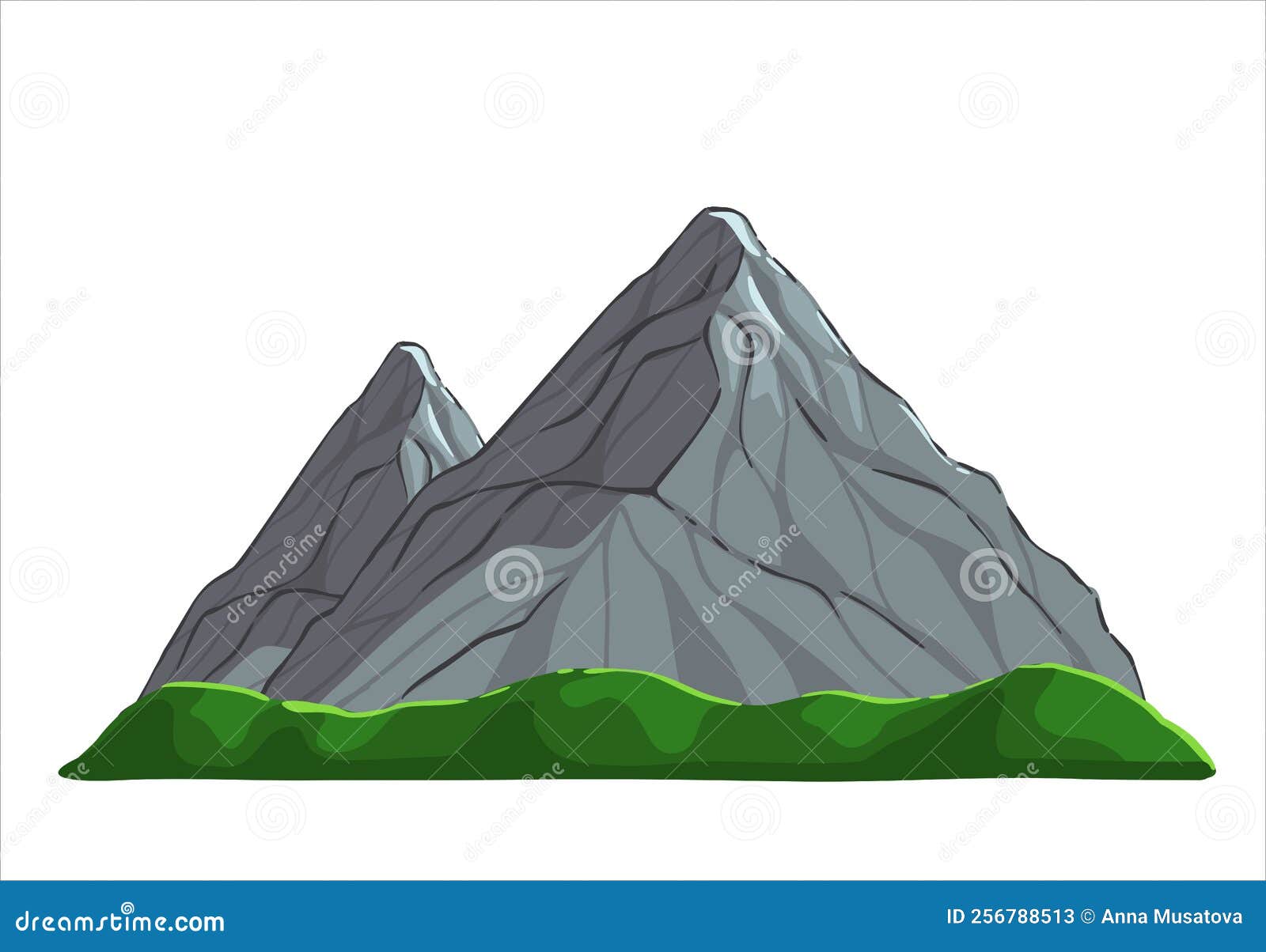 A Ridge of Mountains on a White Background. Color Illustration Stock ...
