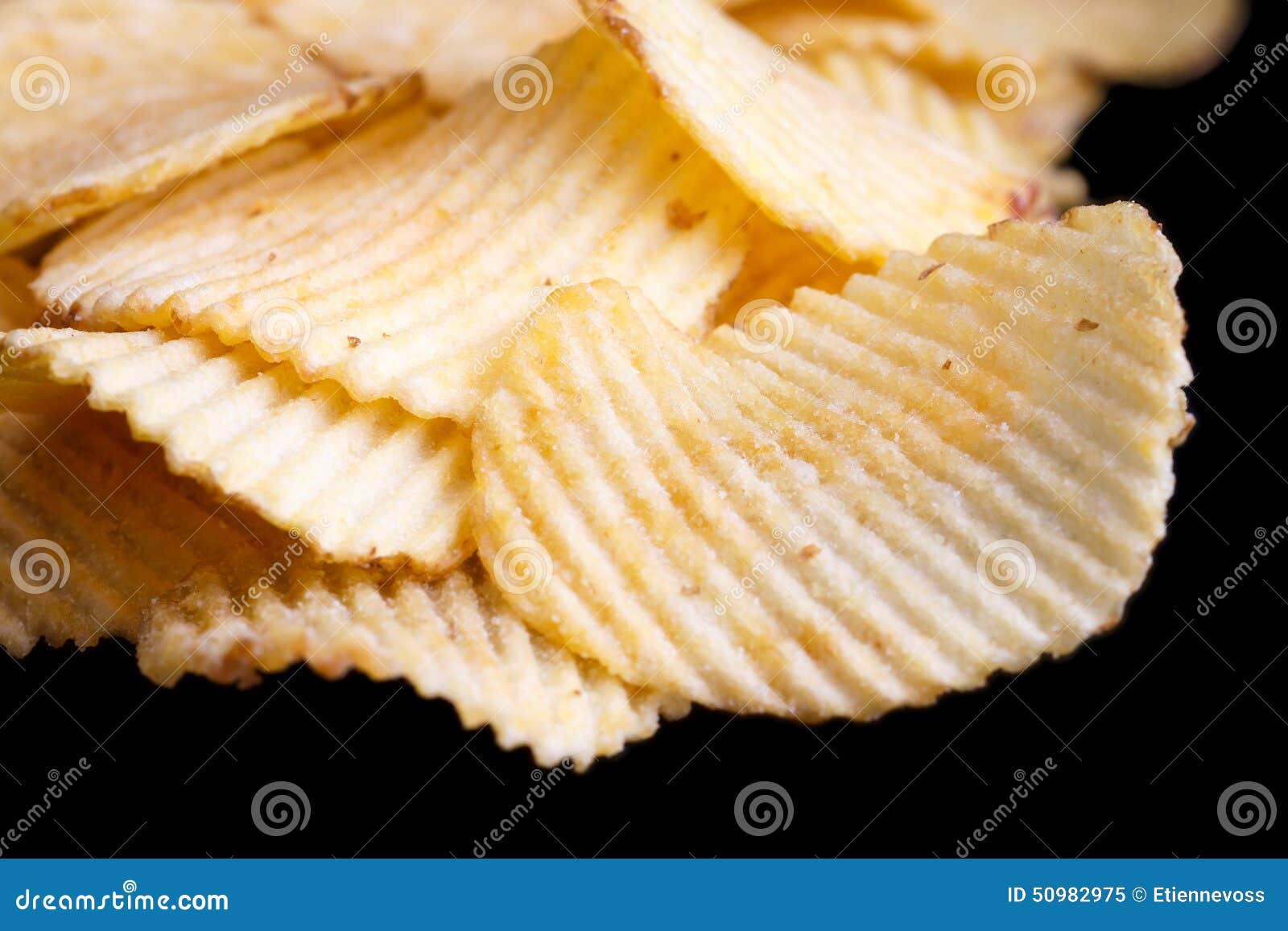 Ridged fried potato crisps stock image. Image of close - 50982975