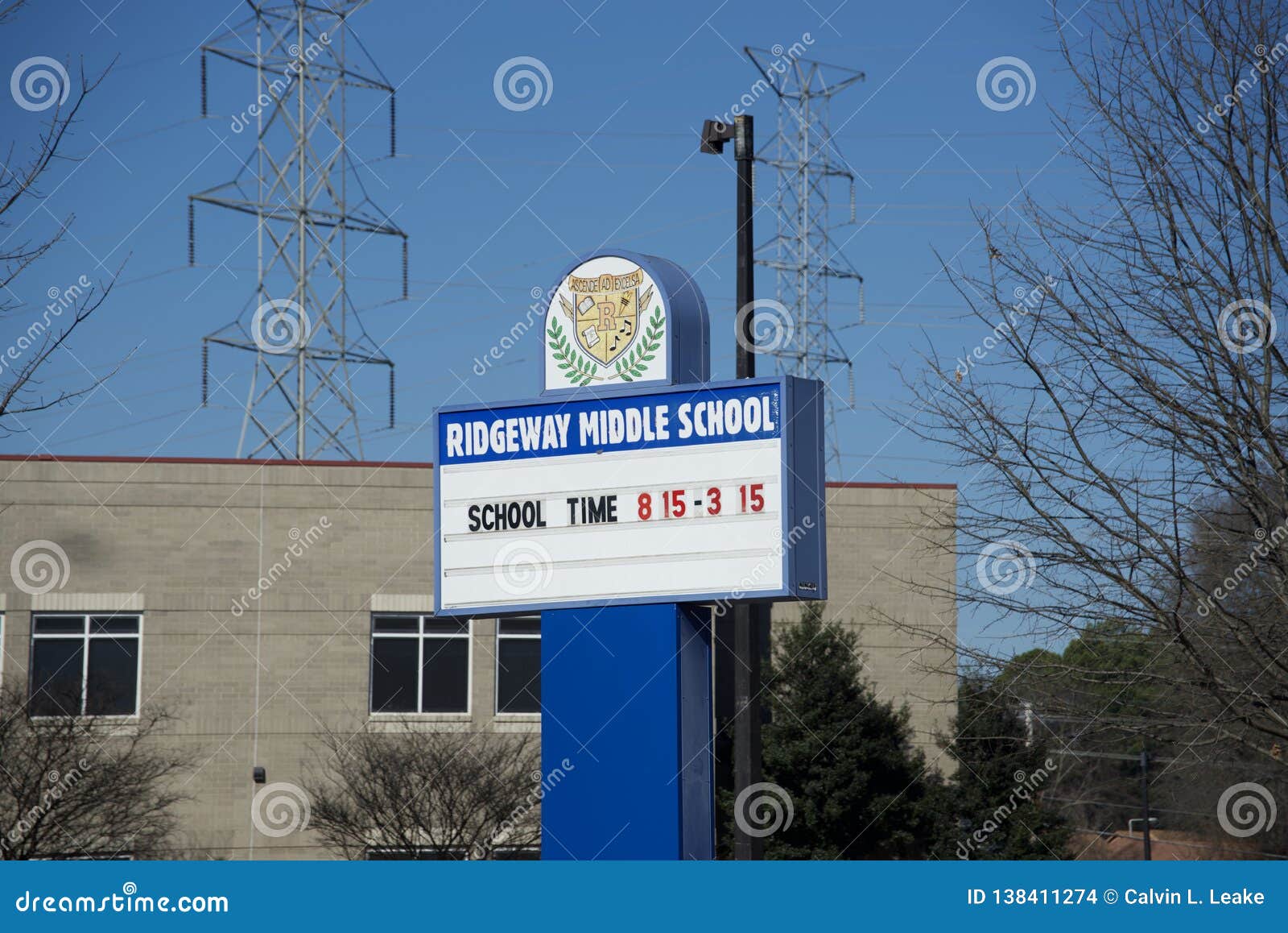 Ridgeway Middle School Marqee, Memphis, TN Imagen de archivo editorial ...