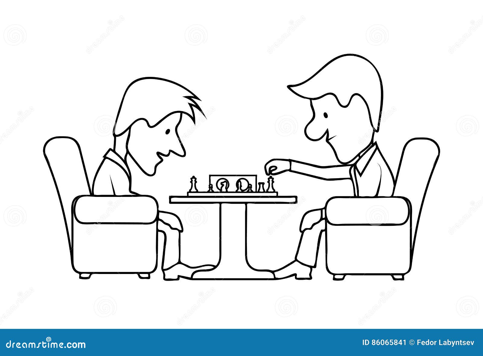 People Playing Chess Drawing