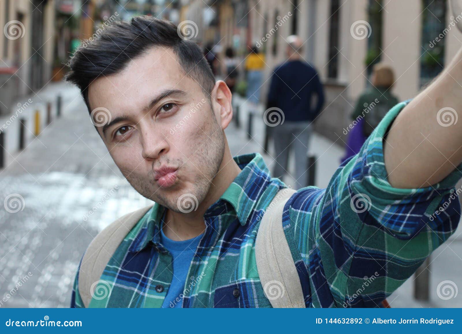 Ridiculous Man Posing with Duck Lips Stock Photo - Image of isolated ...