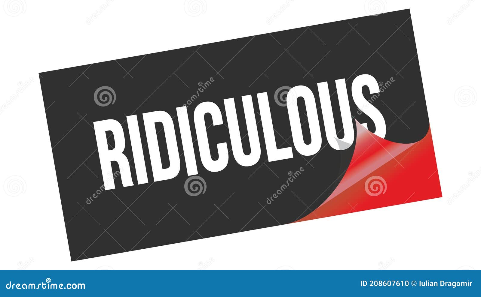 RIDICULOUS Text on Black Red Sticker Stamp Stock Illustration ...