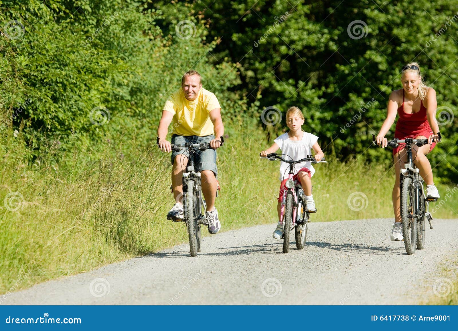 Riding the Bicycles Together Stock Photo - Image of rural, family: 6417738