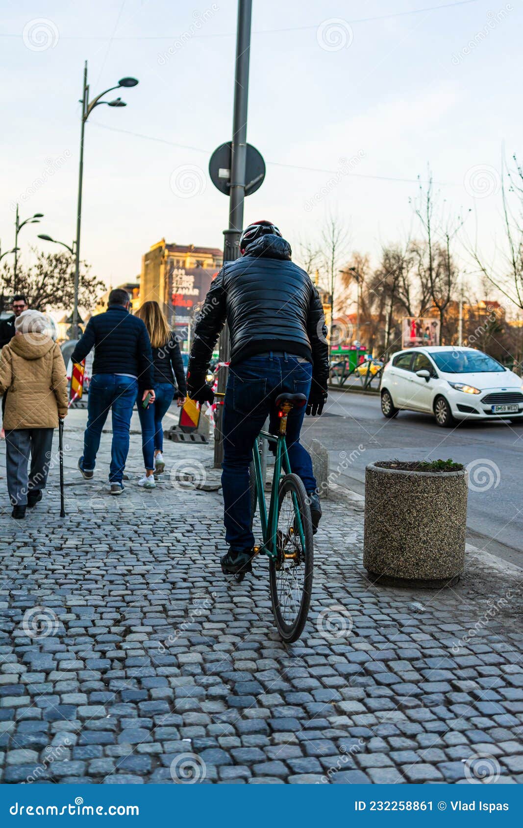 Riding a Bike. Commuters on Bike in Bucharest, Romania, 2021 Editorial ...