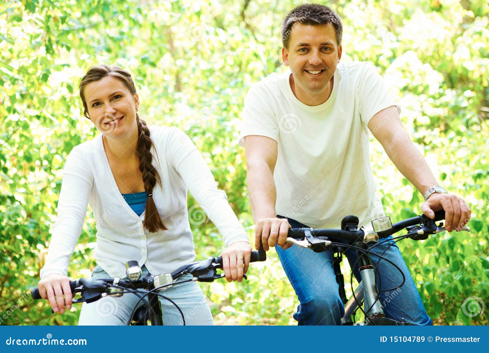 Riding bikes stock image. Image of hobby, female, joyful - 15104789
