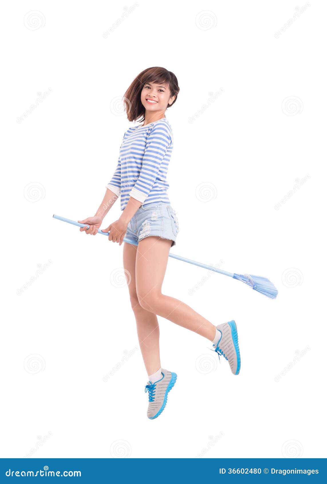 Riding a broom stock photo. Image of lifestyle, beautiful - 36602480