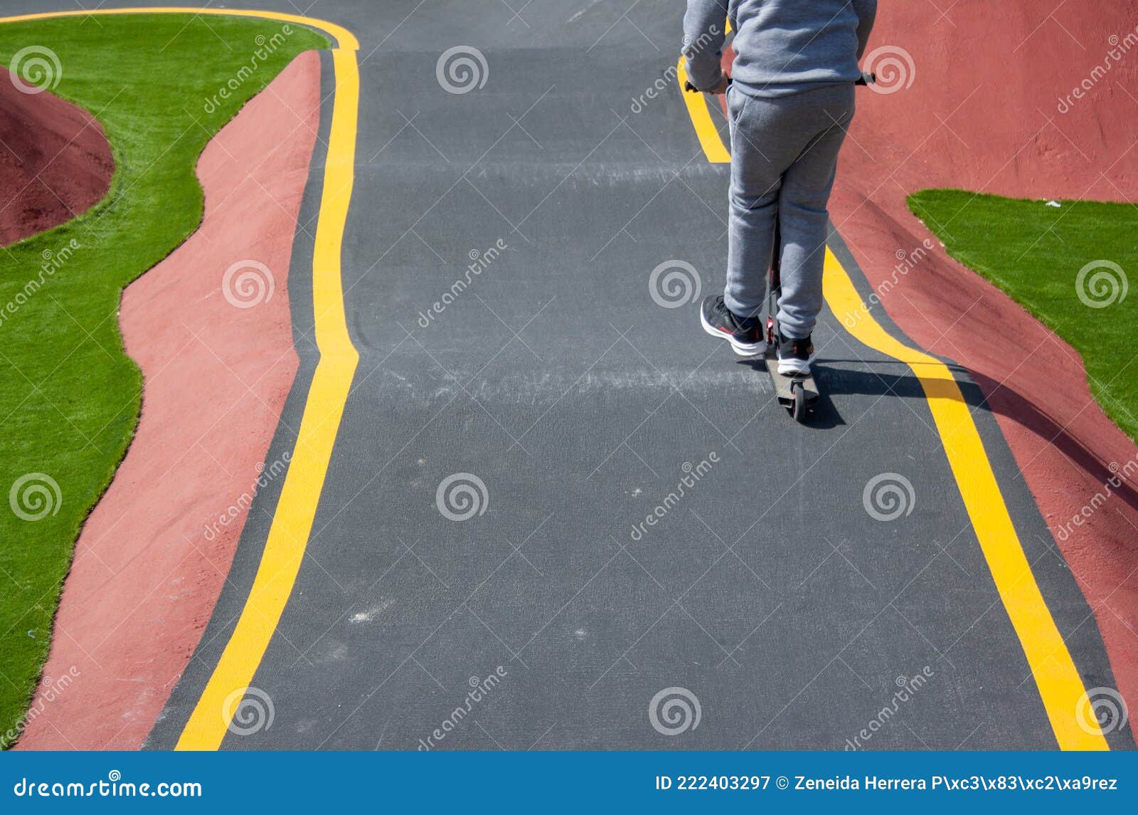 Riding through a Bumpy Road on a Pump Track Stock Image - Image of ...