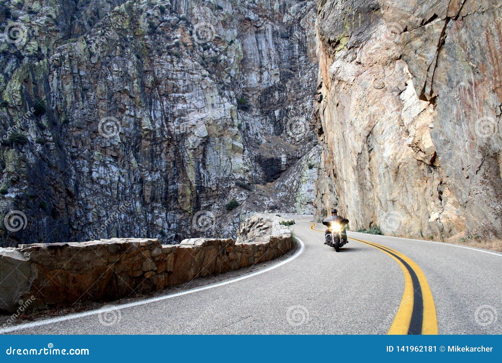 Motorcycle Riding in Kings Canyon Stock Image - Image of asphalt ...