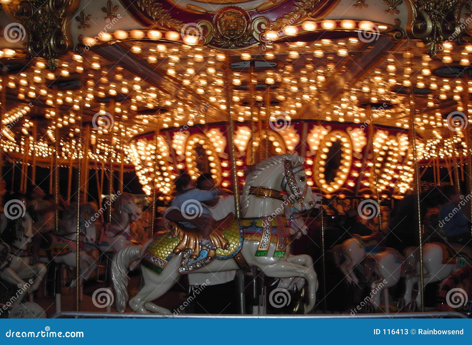 Riding the carousel stock image. Image of child, park, musical - 116413
