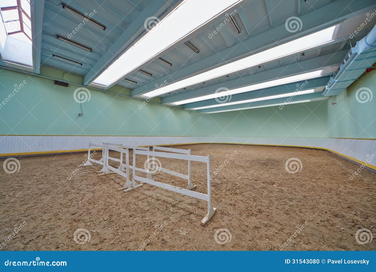 Riding Hall with Sandy Covering Stock Photo - Image of hall, animal ...