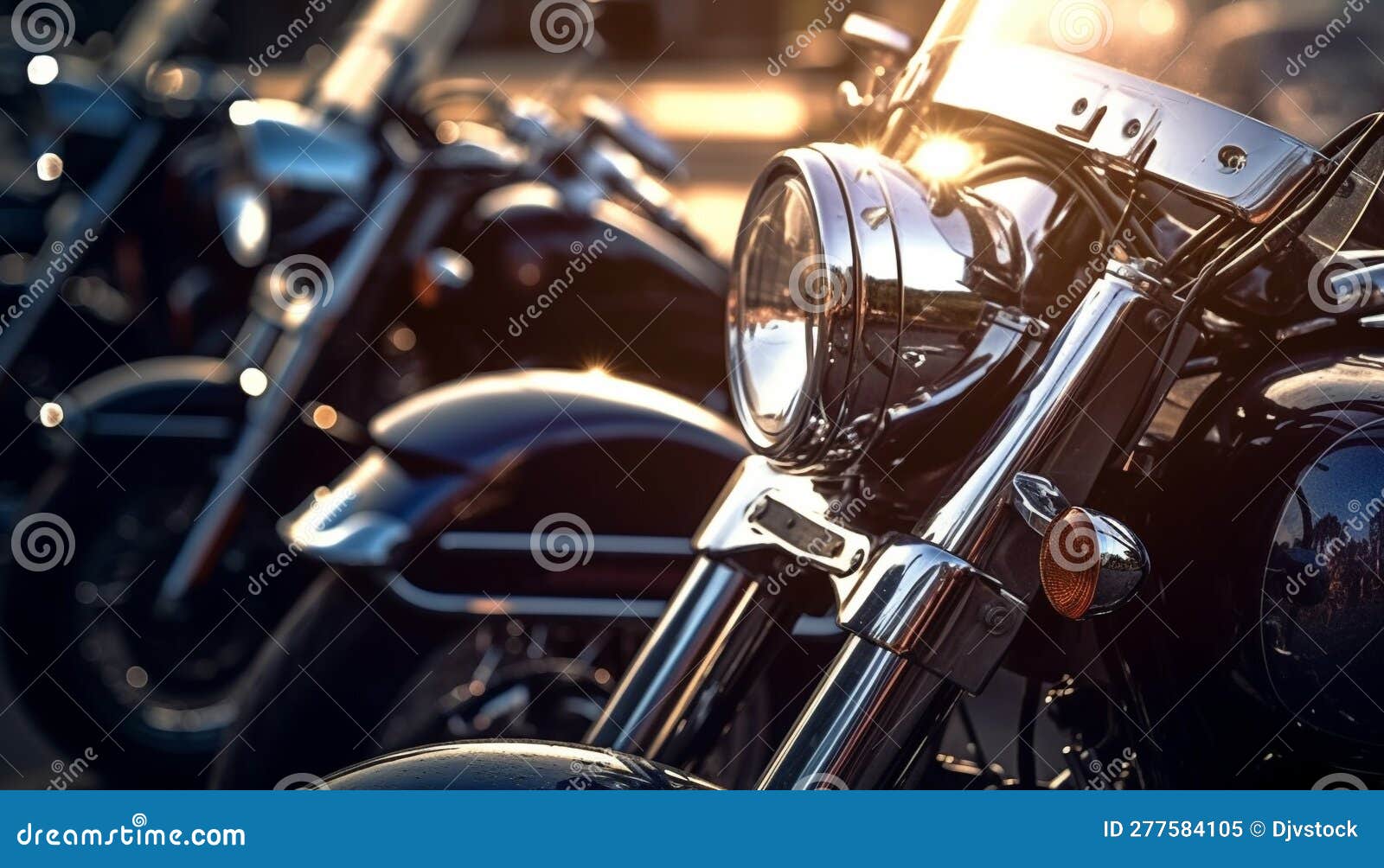 Riding a Metallic Motorcycle, Focus on Speedometer, Headlight Shining ...