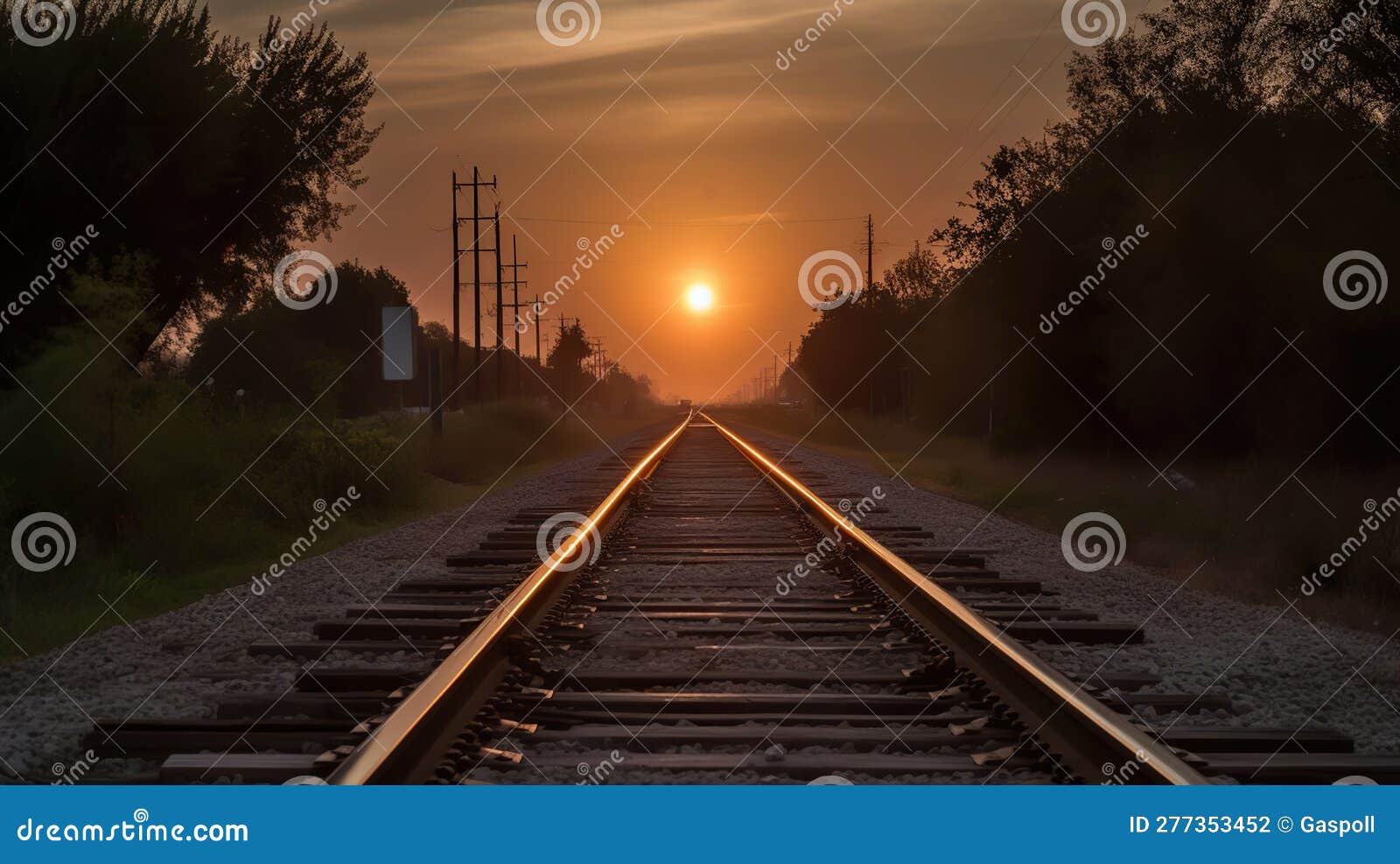 Riding Off into the Sunset, a Beautiful Scene of Train Tracks and ...
