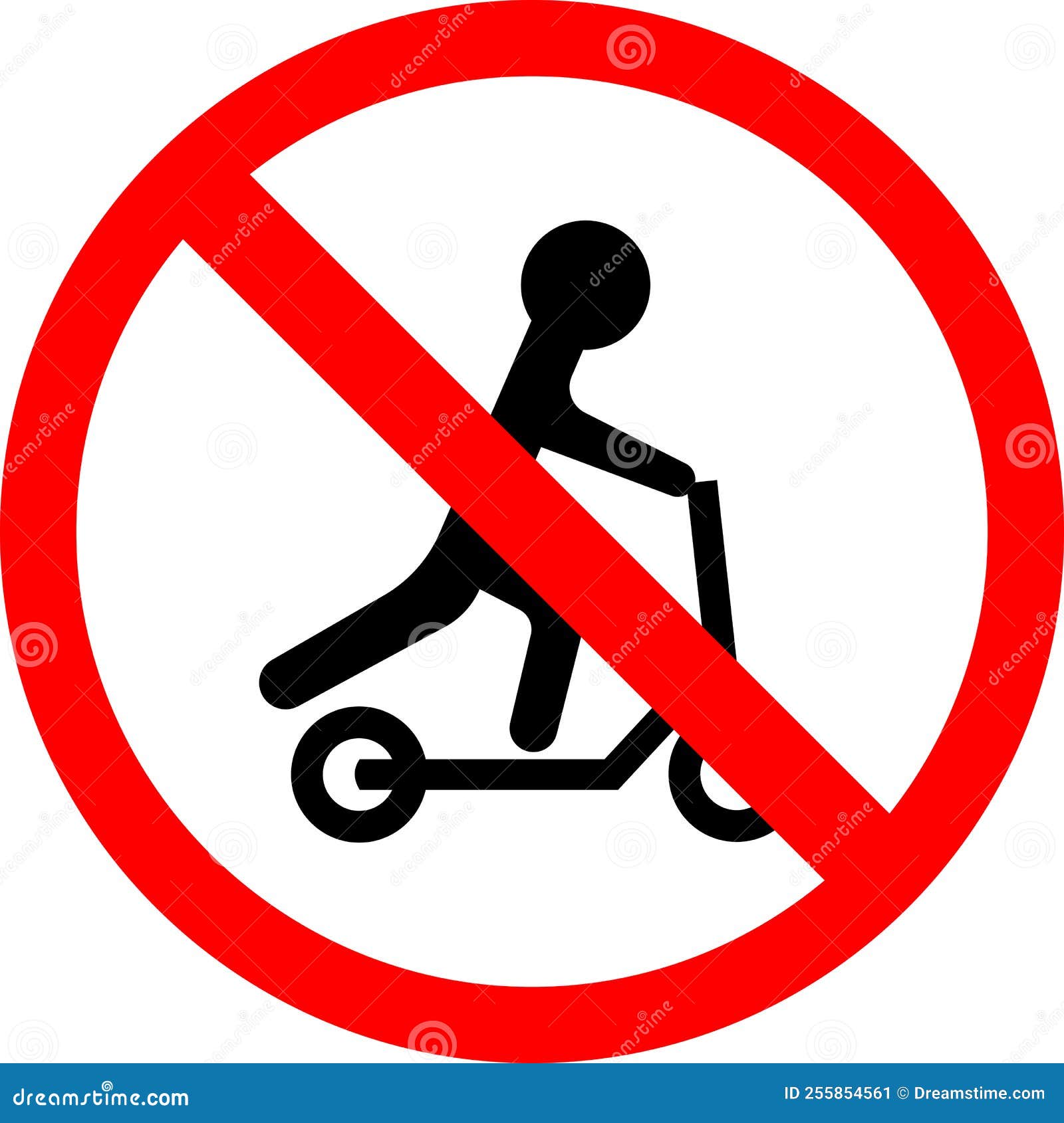 Riding is Prohibited on a Scooter. Road Signs. Stock Vector ...