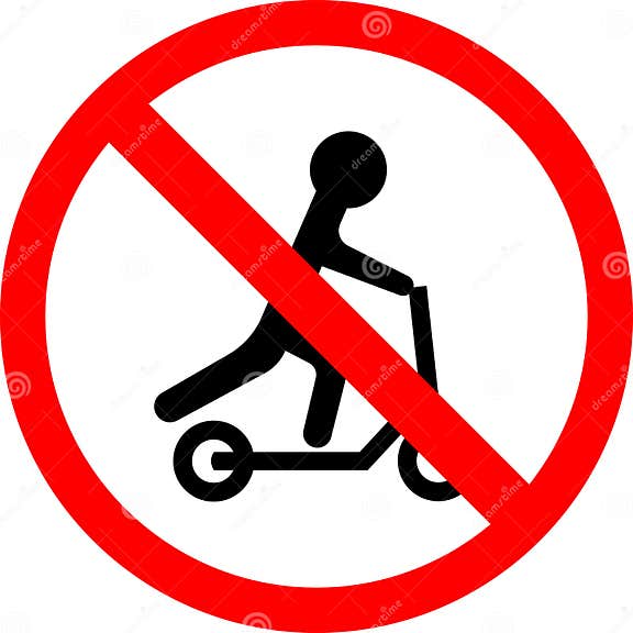 Riding is Prohibited on a Scooter. Road Signs. Stock Vector ...