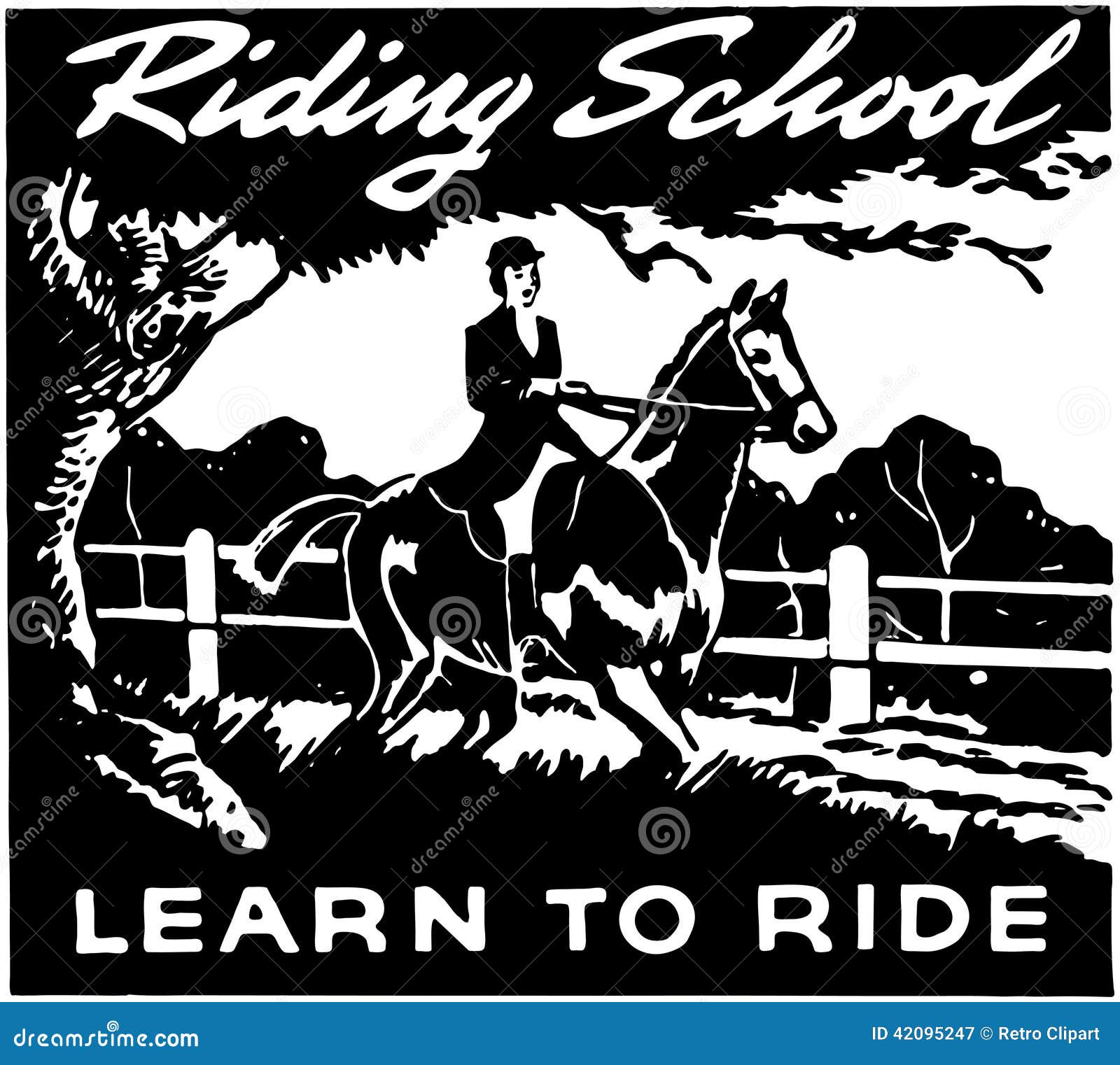 Riding School stock vector. Illustration of graphics - 42095247