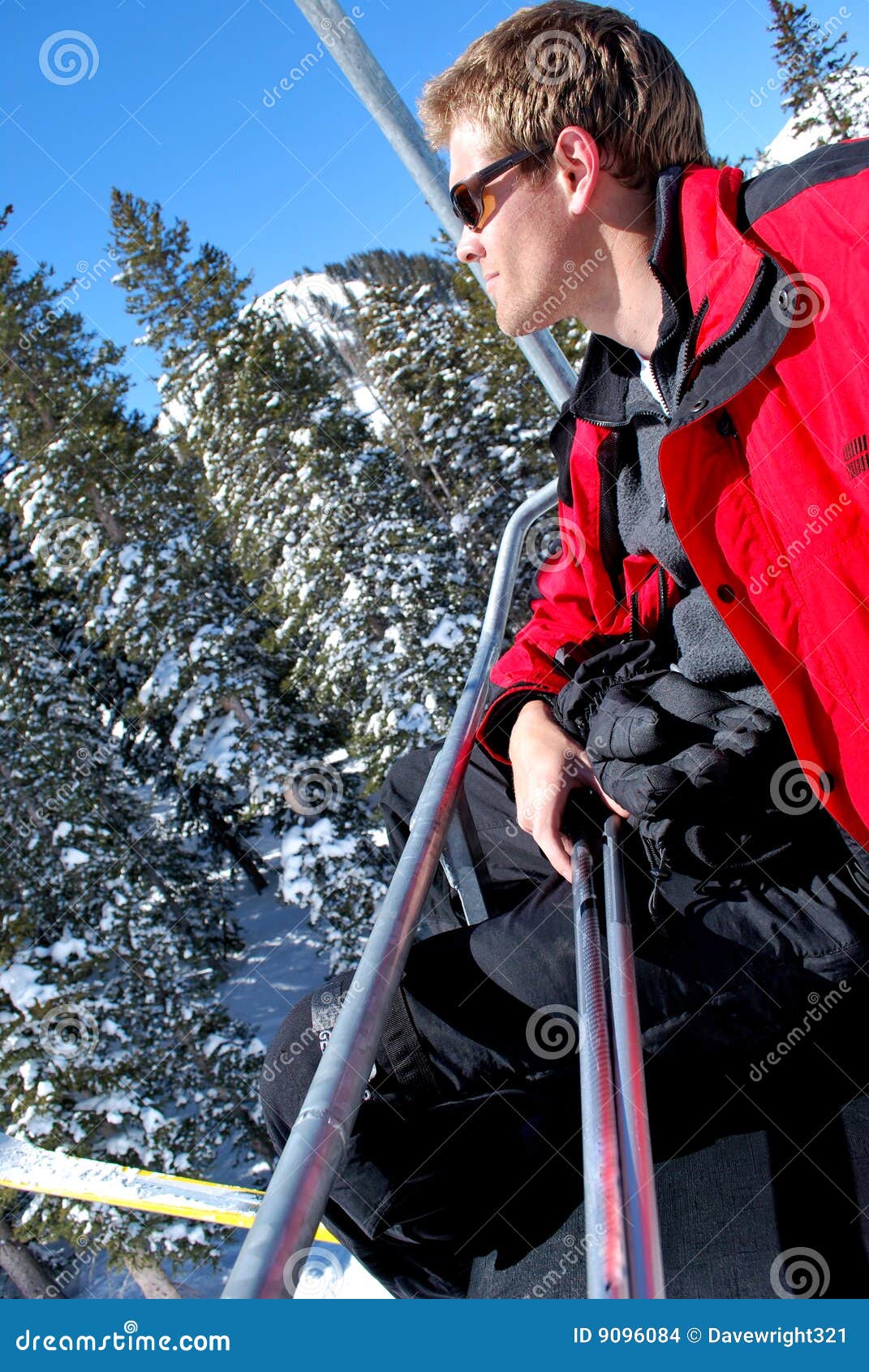 Riding the Ski Lift stock photo. Image of extreme, sunlight - 9096084