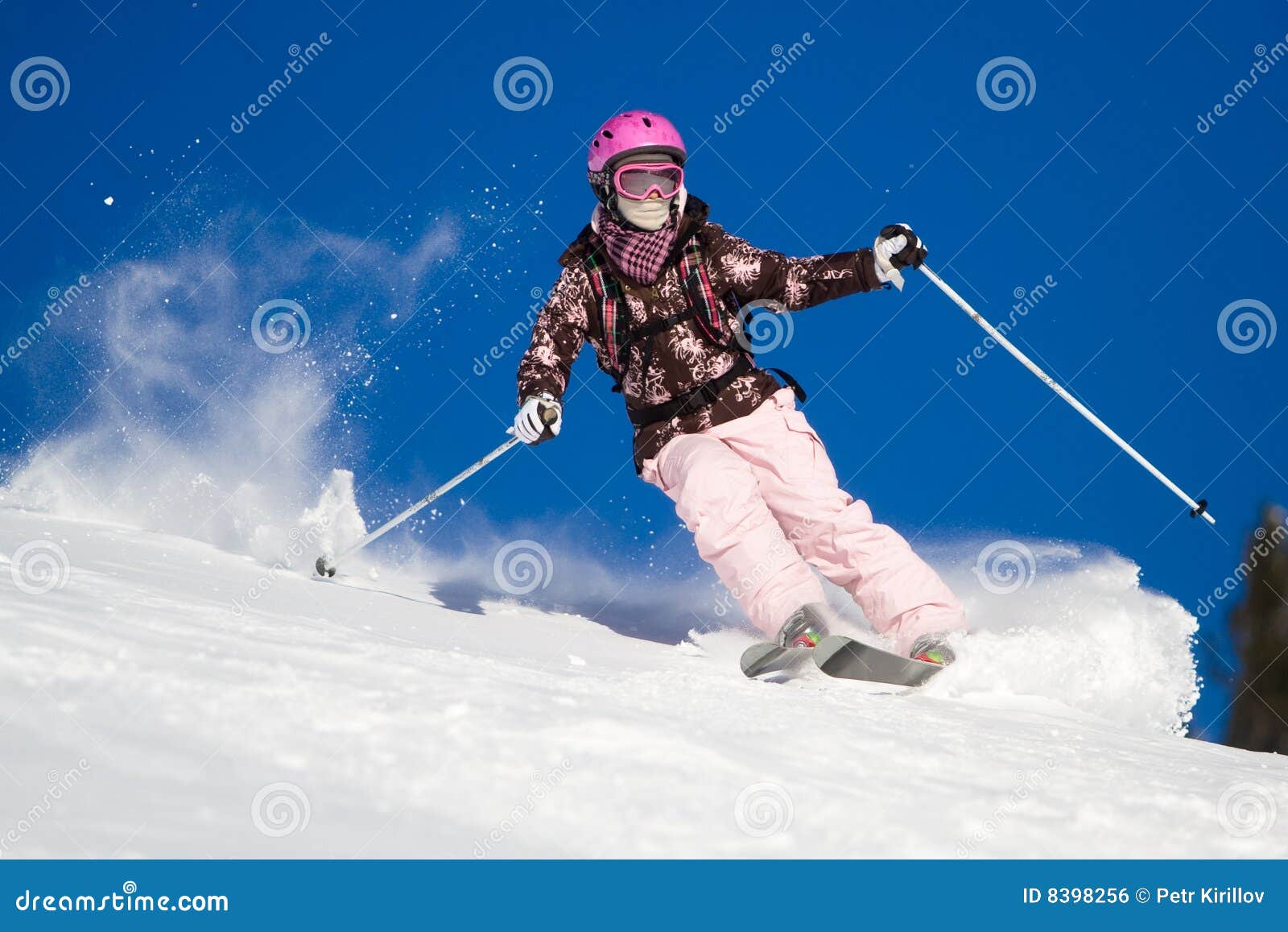 Riding on skis stock photo. Image of extreme, woman, season - 8398256