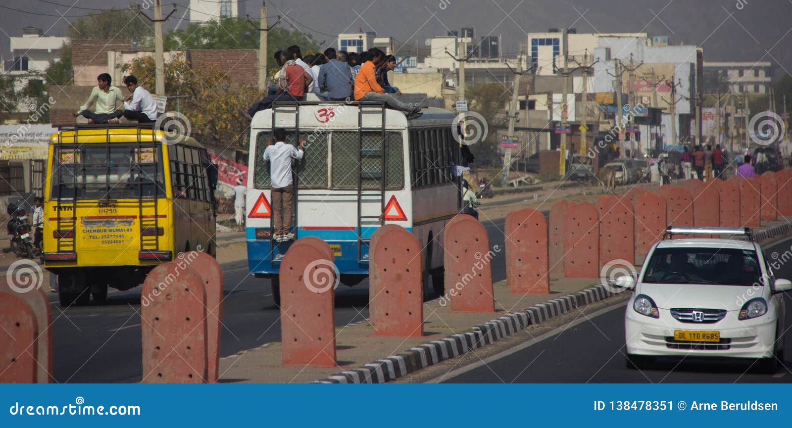 Riding on Top of a Bus in India Editorial Photo - Image of ...