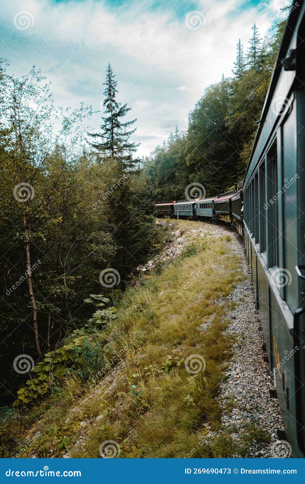 Riding a Train in the Alpine Landscape on a Mountain Stock Image ...
