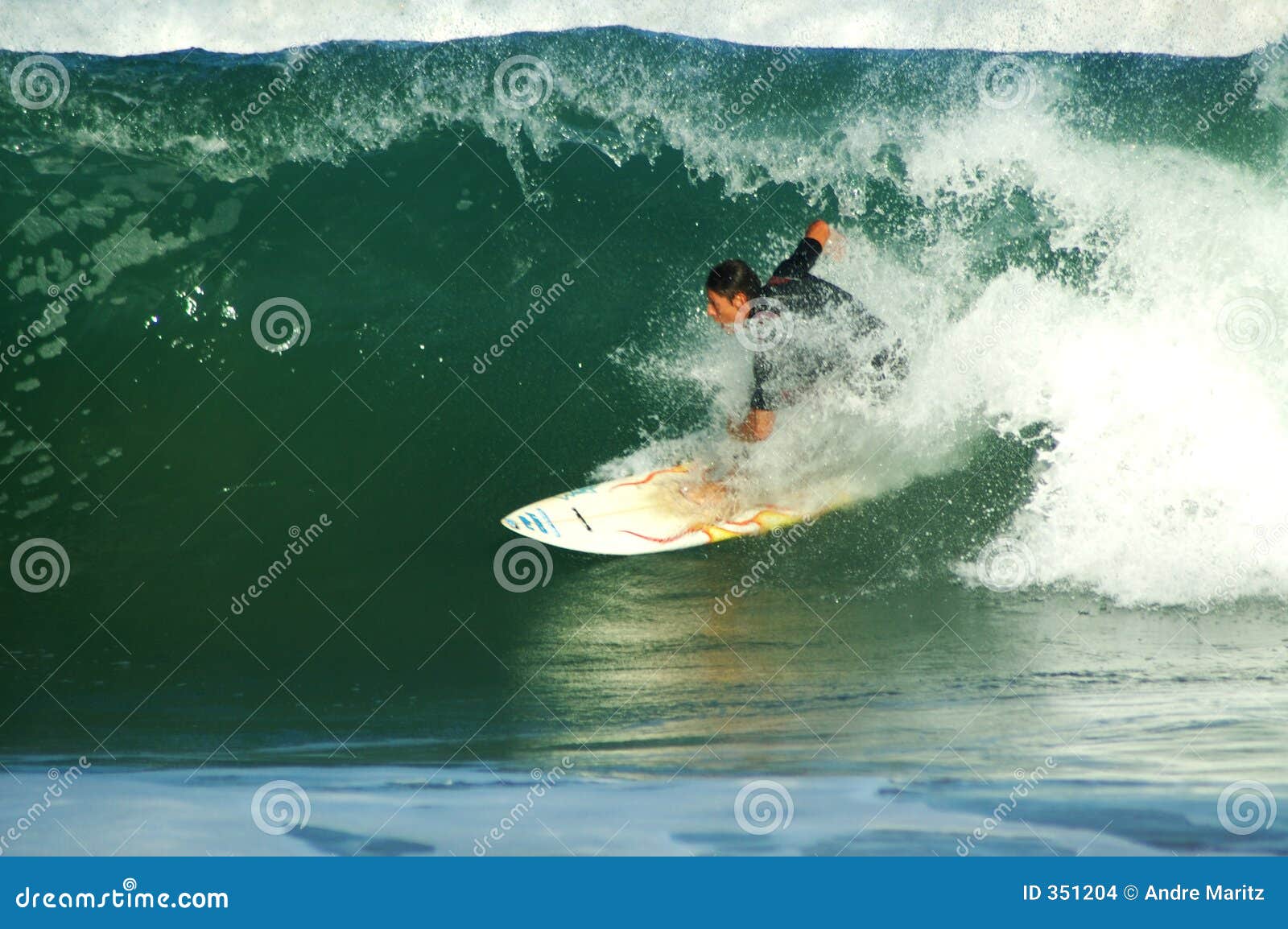 Riding the tube stock photo. Image of water, swim, surf - 351204