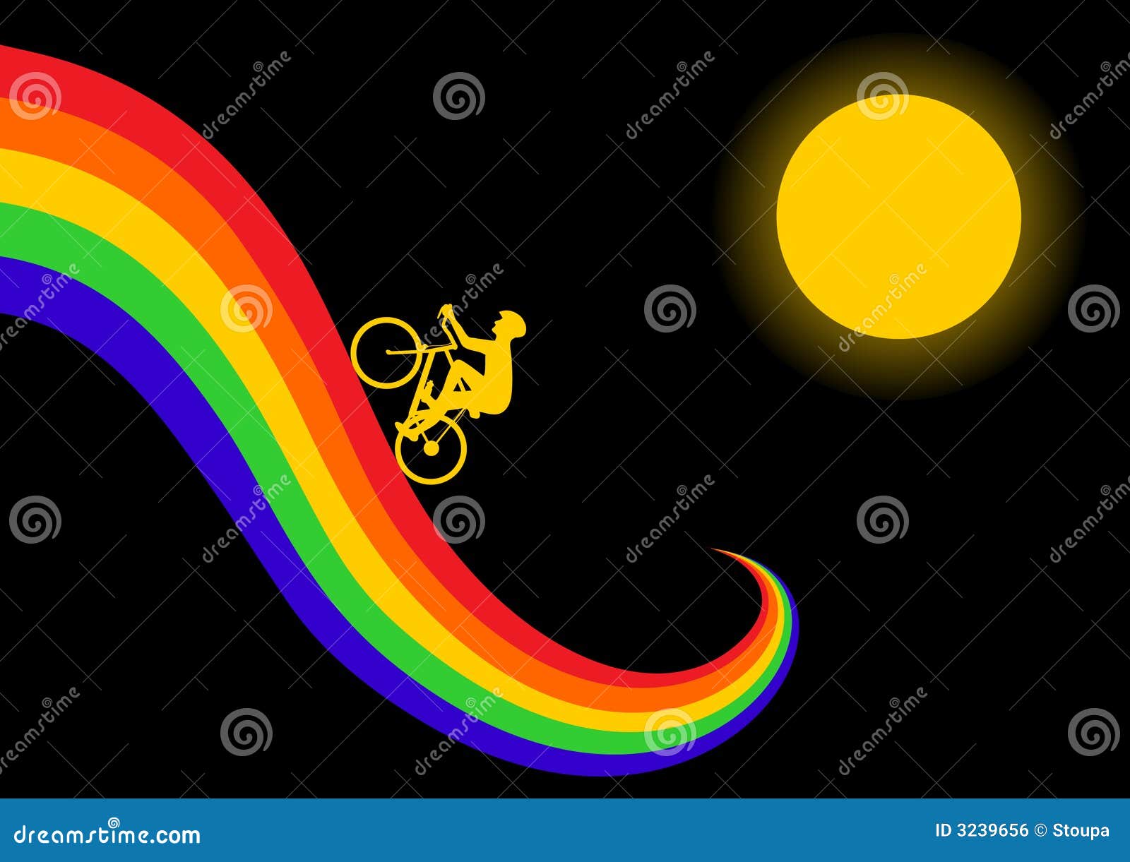Riding up rainbow stock vector. Illustration of ride, clipart - 3239656