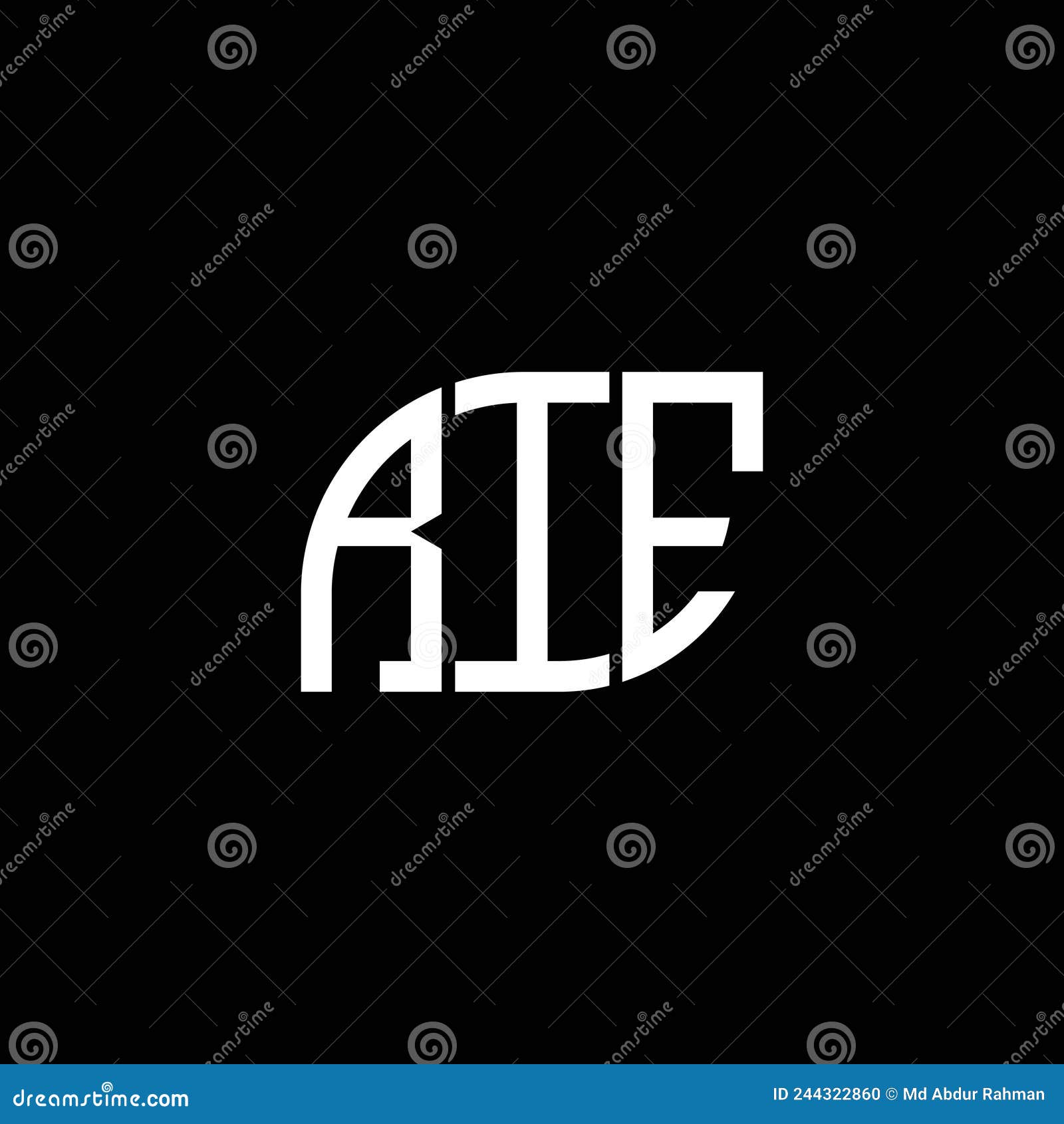 RIE Letter Logo Design on Black Background. RIE Creative Initials ...