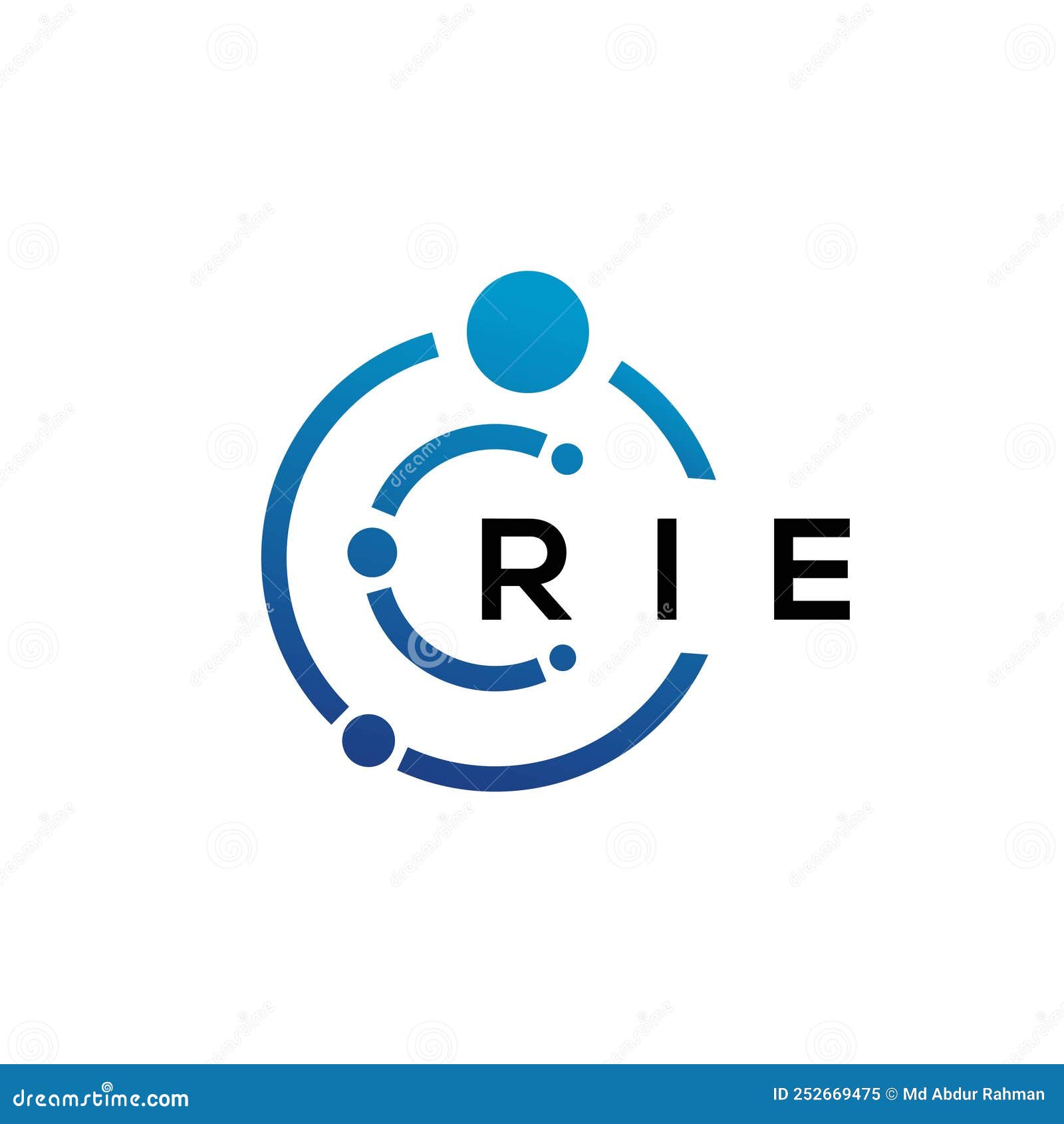 RIE Letter Technology Logo Design on White Background. RIE Creative ...
