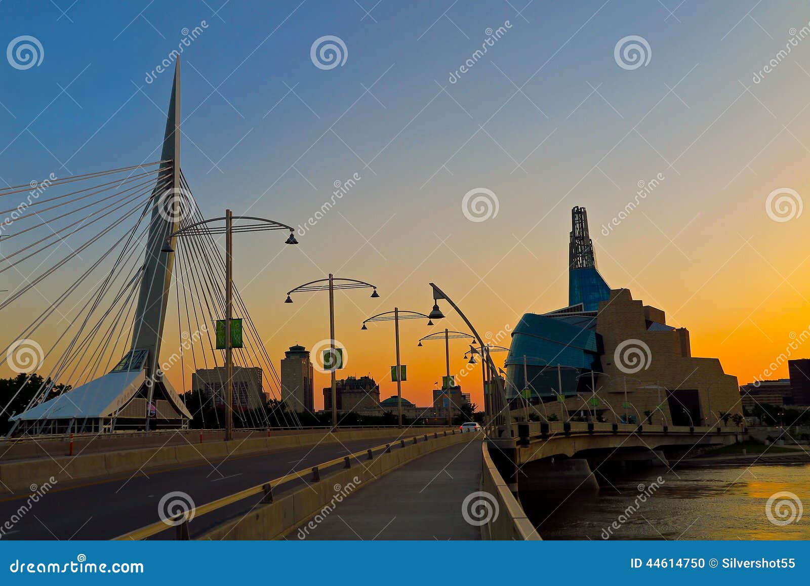 Riel Esplanade walkway editorial image. Image of sunset - 44614750