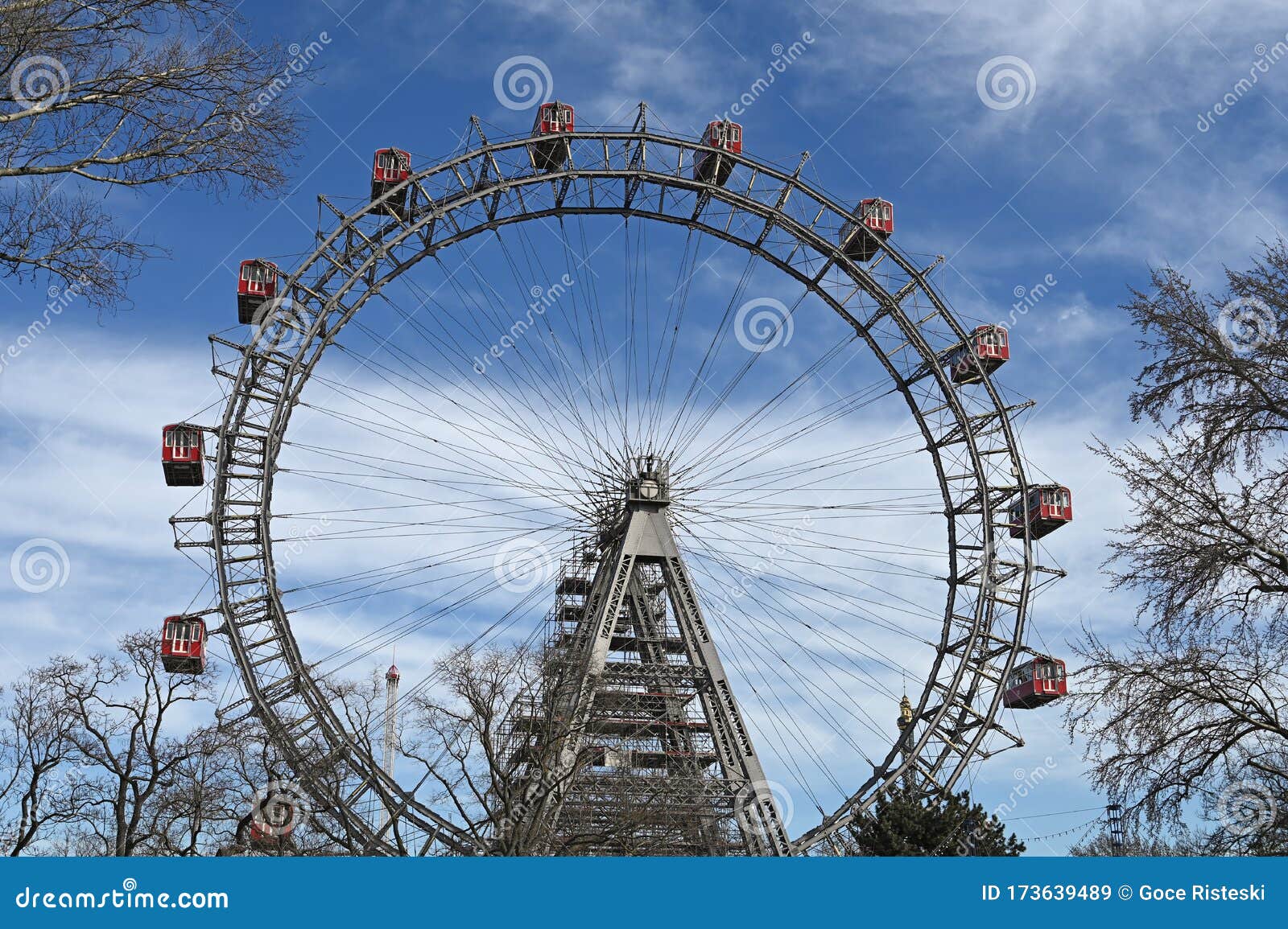 Riesenrad Panoramic Wheel Prater Park Vienna Stock Image - Image of ...